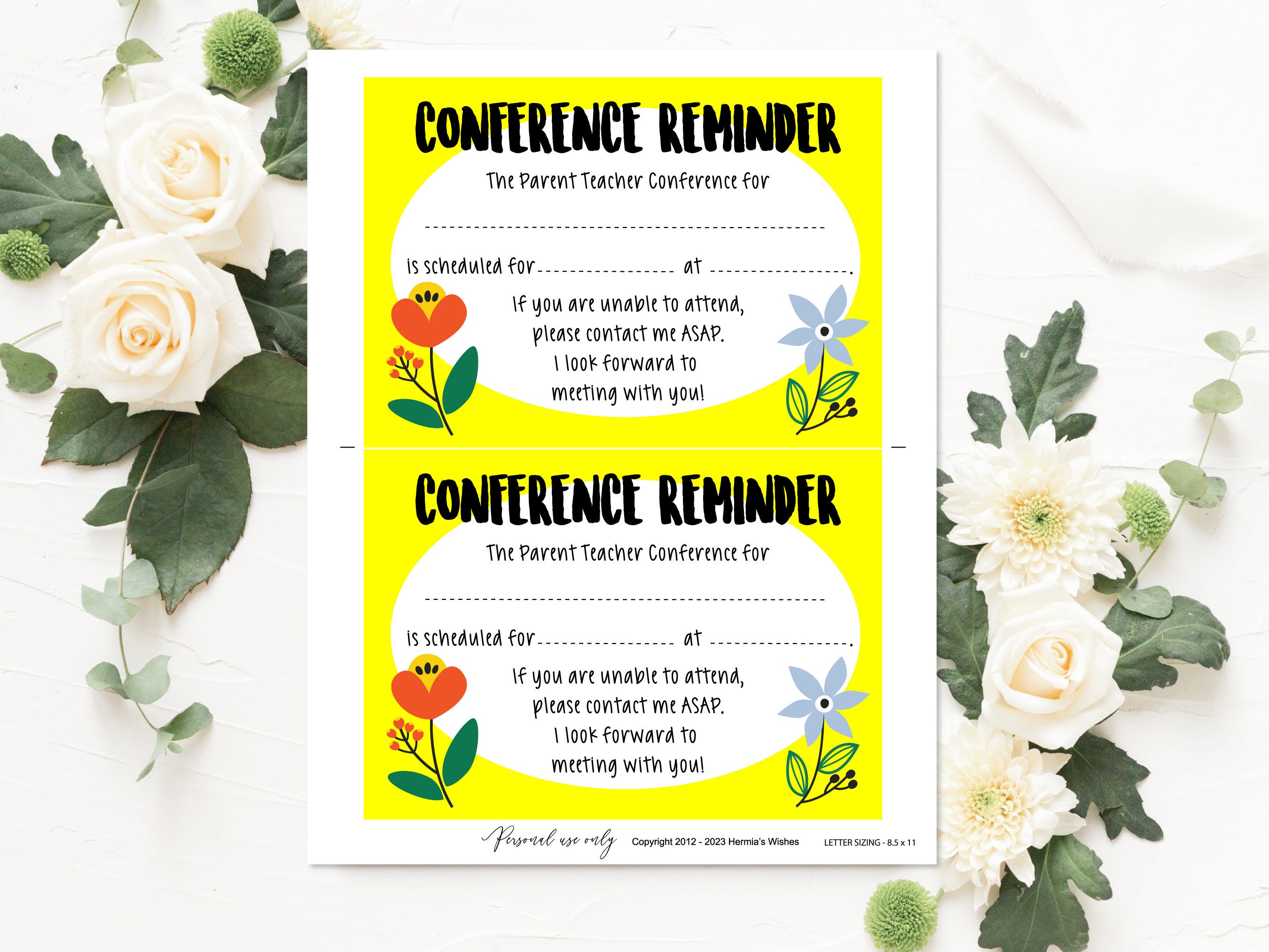 Parent Teacher Conference Reminder, Teacher Mail, Note From the Teacher ...