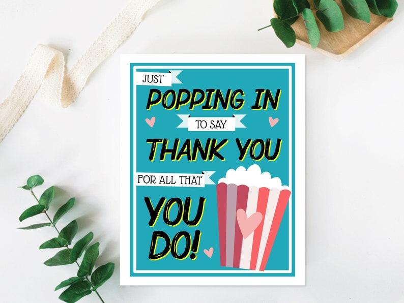 Popcorn Appreciation Sign, Teacher Appreciation, Employee, Staff or ...