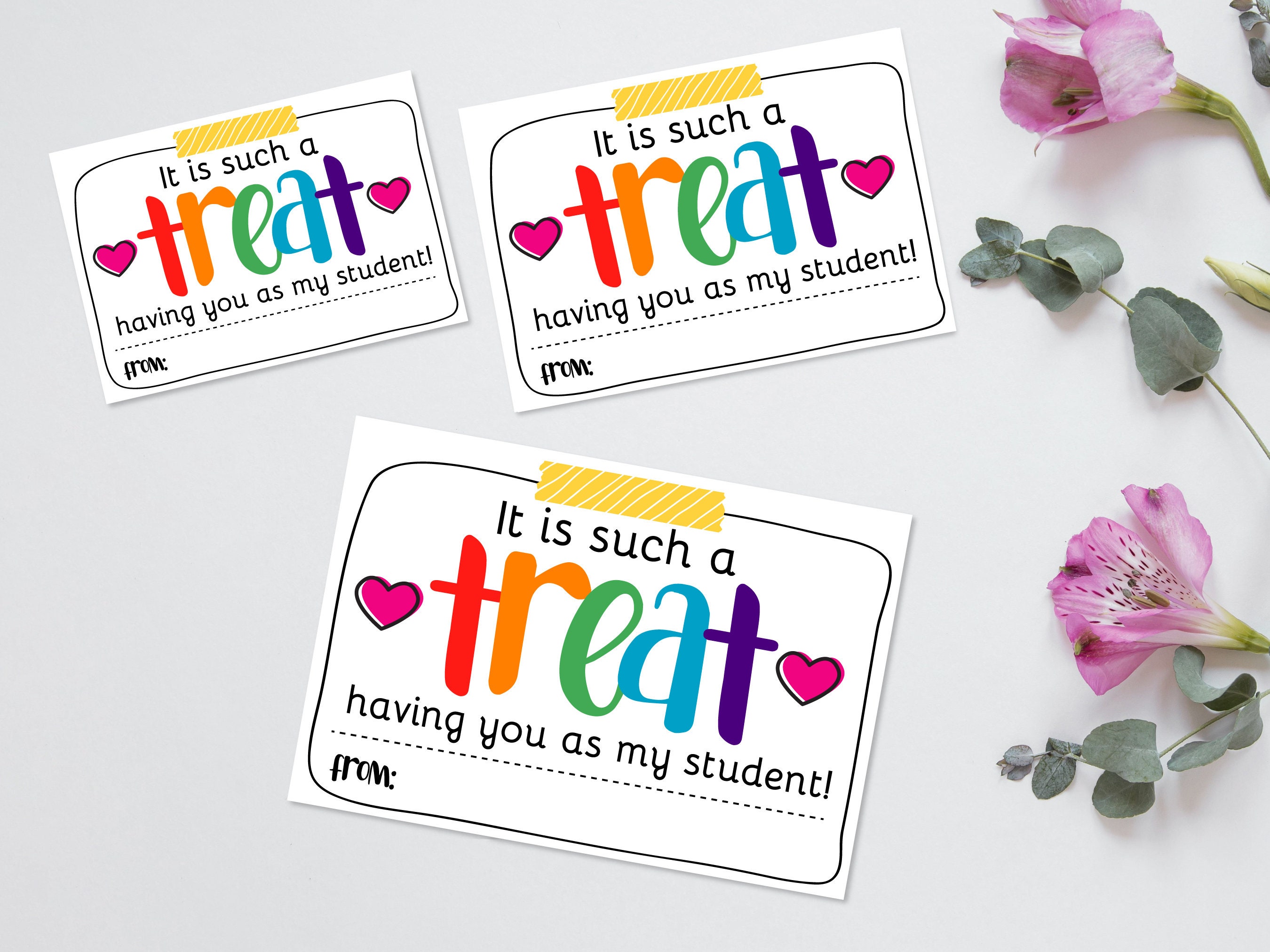 Such A Treat Having You as A Student Valentine's Day Tags, From Teacher ...