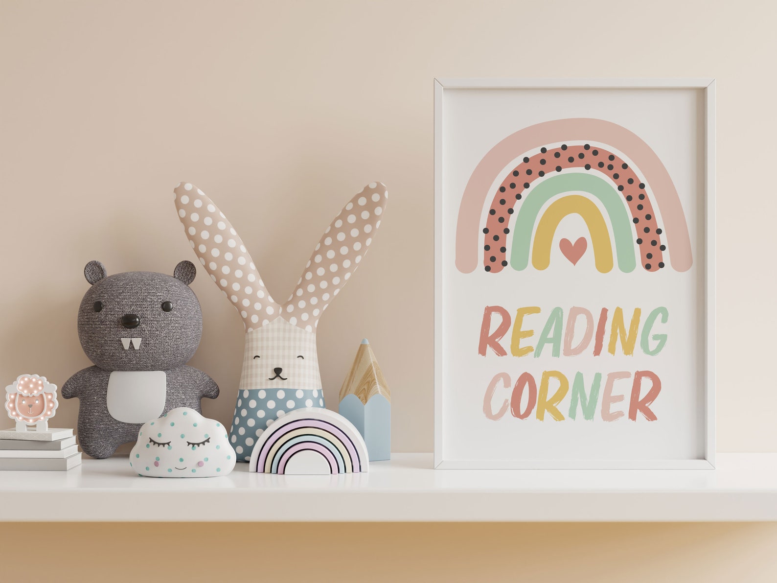 Rainbow Reading Corner Poster, Classroom Decor, Boho Nursery Wall Decor ...