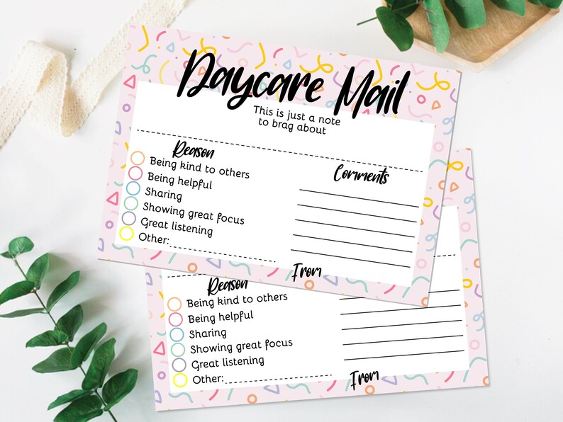 Daycare Mail, Note From Daycare Teacher, Daycare Report, Preschool ...