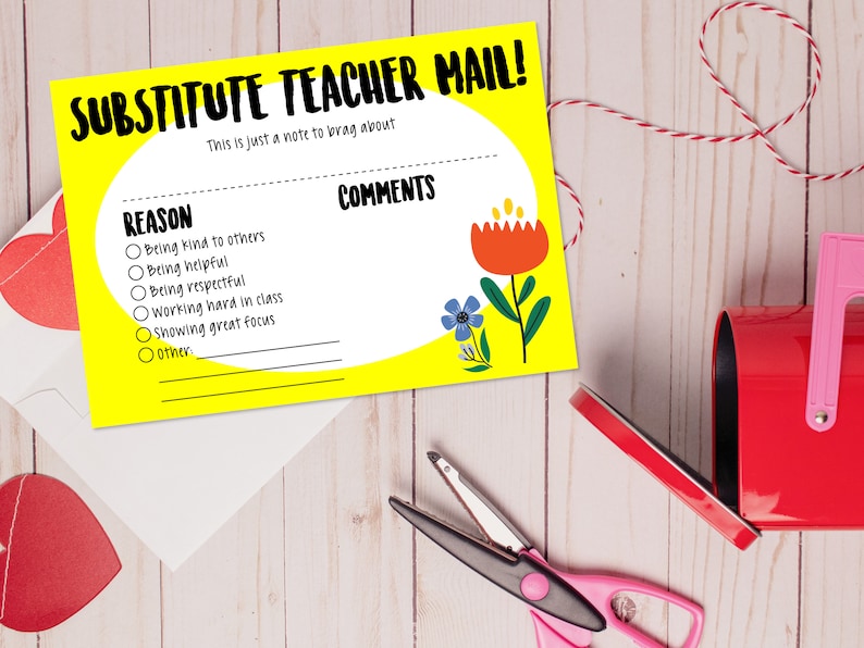 Substitute Teacher Note Printable Substitute Teacher Happy - Etsy