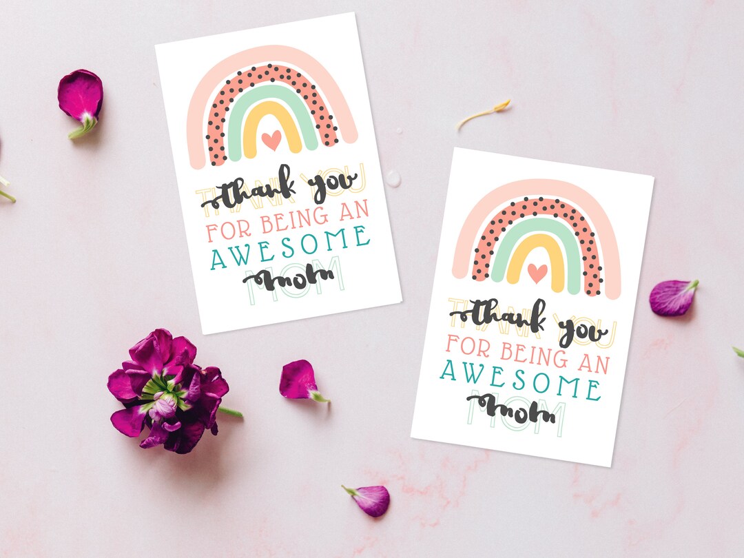 Mothers Day Gift Tag, Thank You for Being an Awesome Mom, Mothers Day ...