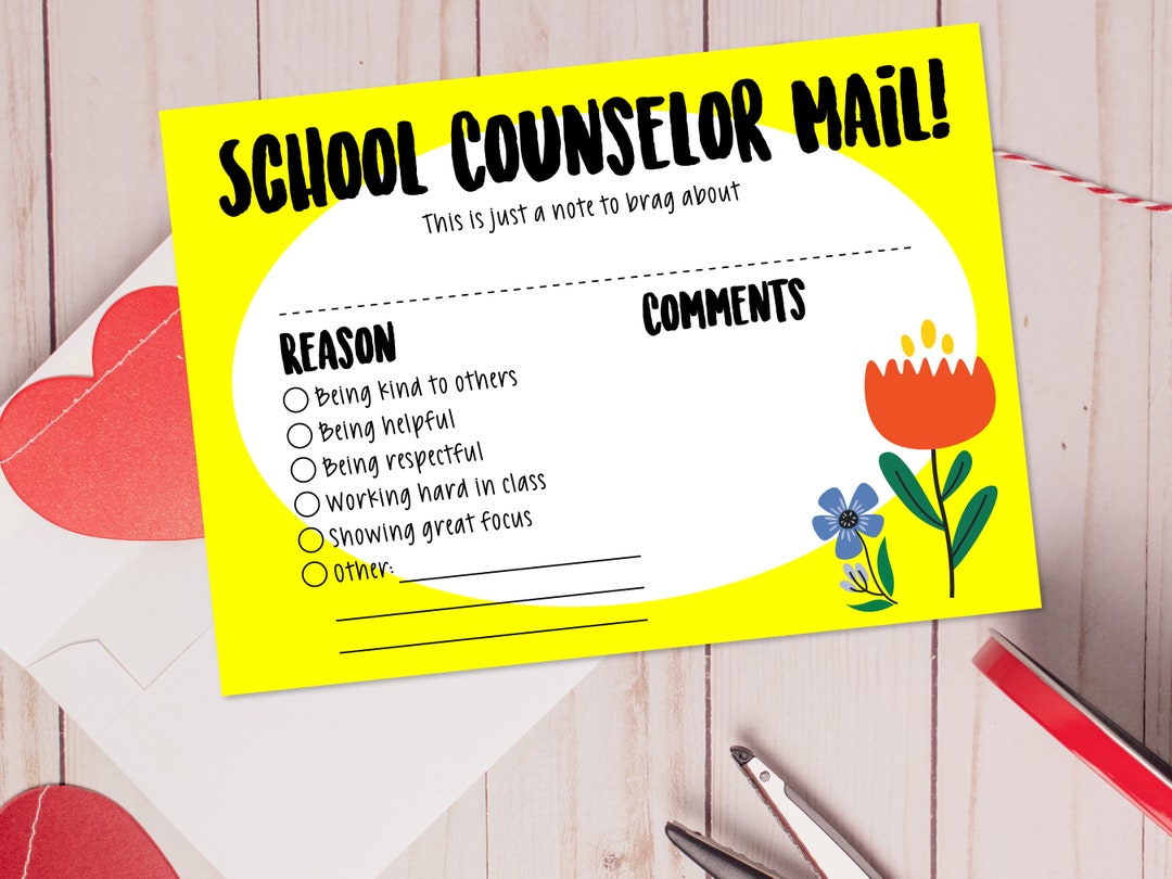 School Counselor Note Printable, Counselor Brag, Happy Mail, Counselor ...
