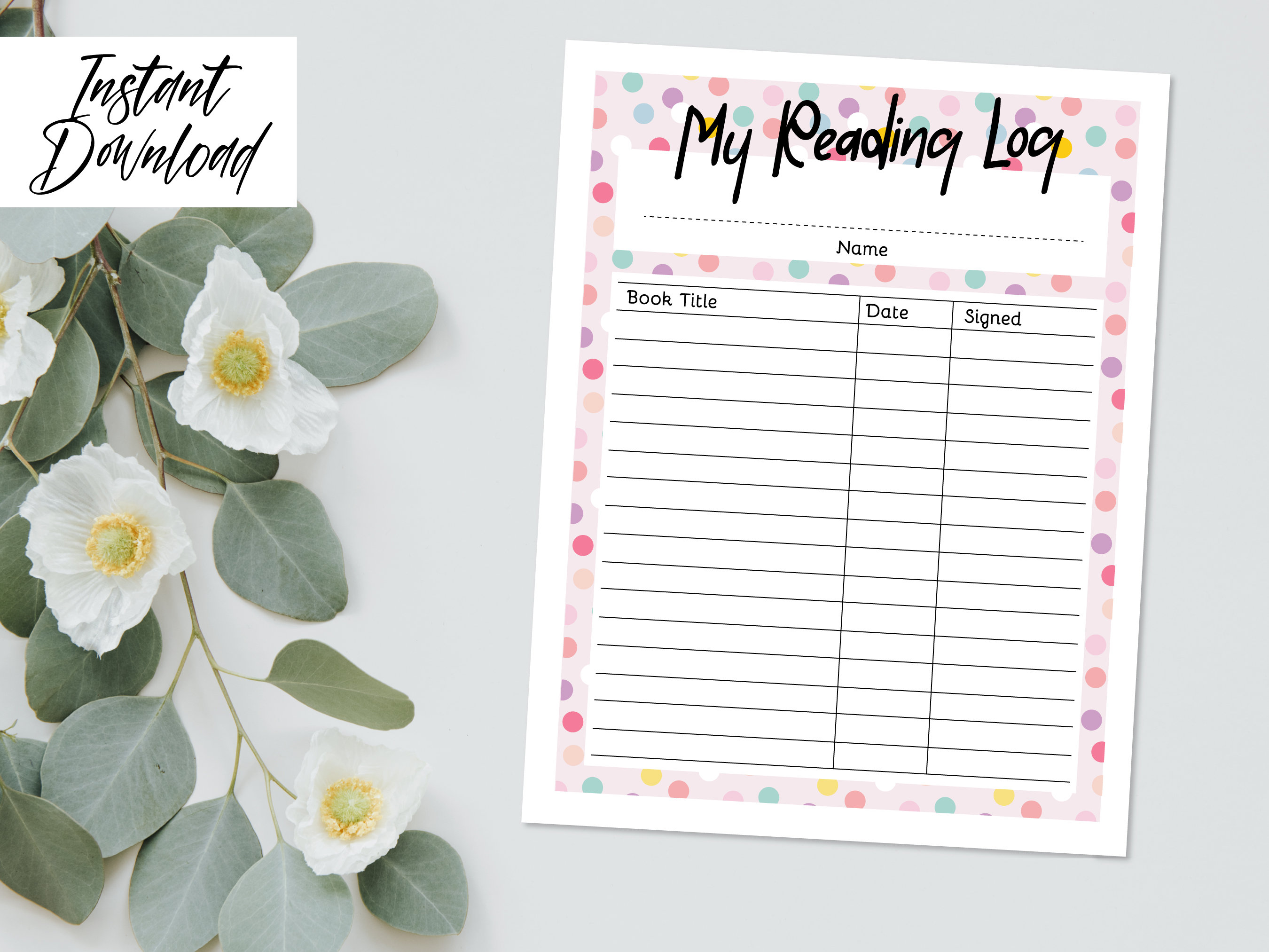 Rainbow Printable Reading Log, Classroom Activity, Classroom Template ...