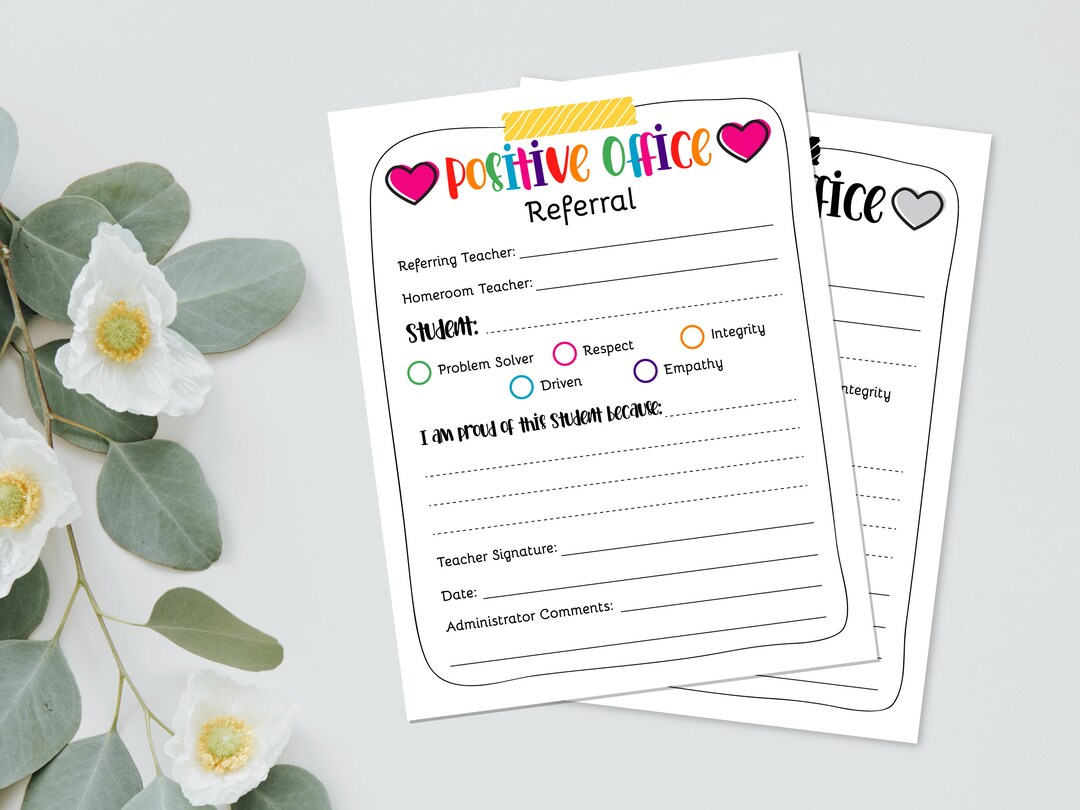 Teacher Resources Positive Office Referral, Student Reward, Student ...