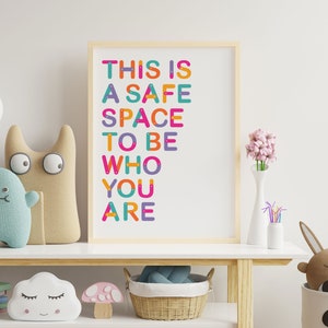 Safe Space Classroom Poster, Printable Classroom Poster, Digital Print ...