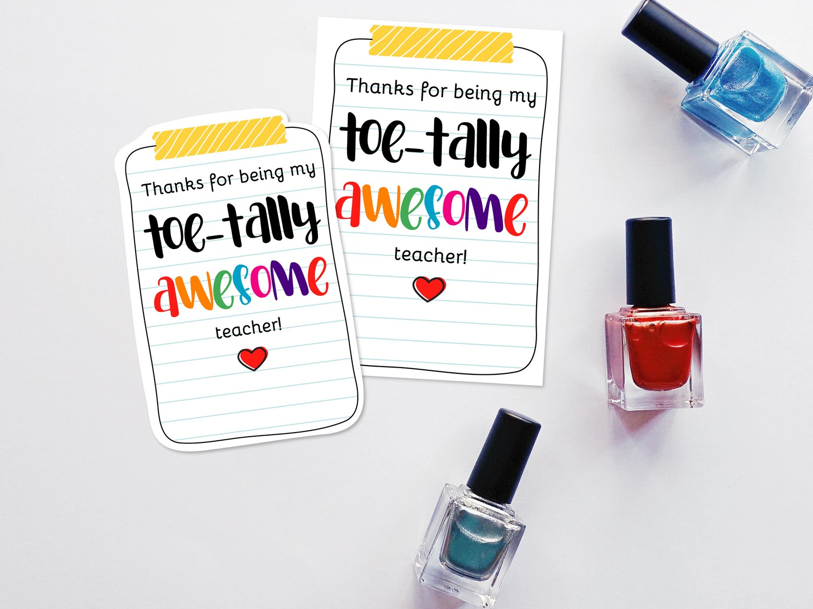 Teacher Appreciation Printable Tag, Nail Polish Gift Ideas, Teacher ...