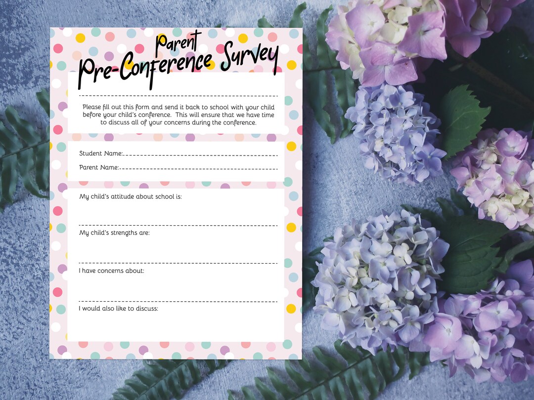 Parent Teacher Pre Conference Survey, Teacher Resource, Teacher ...