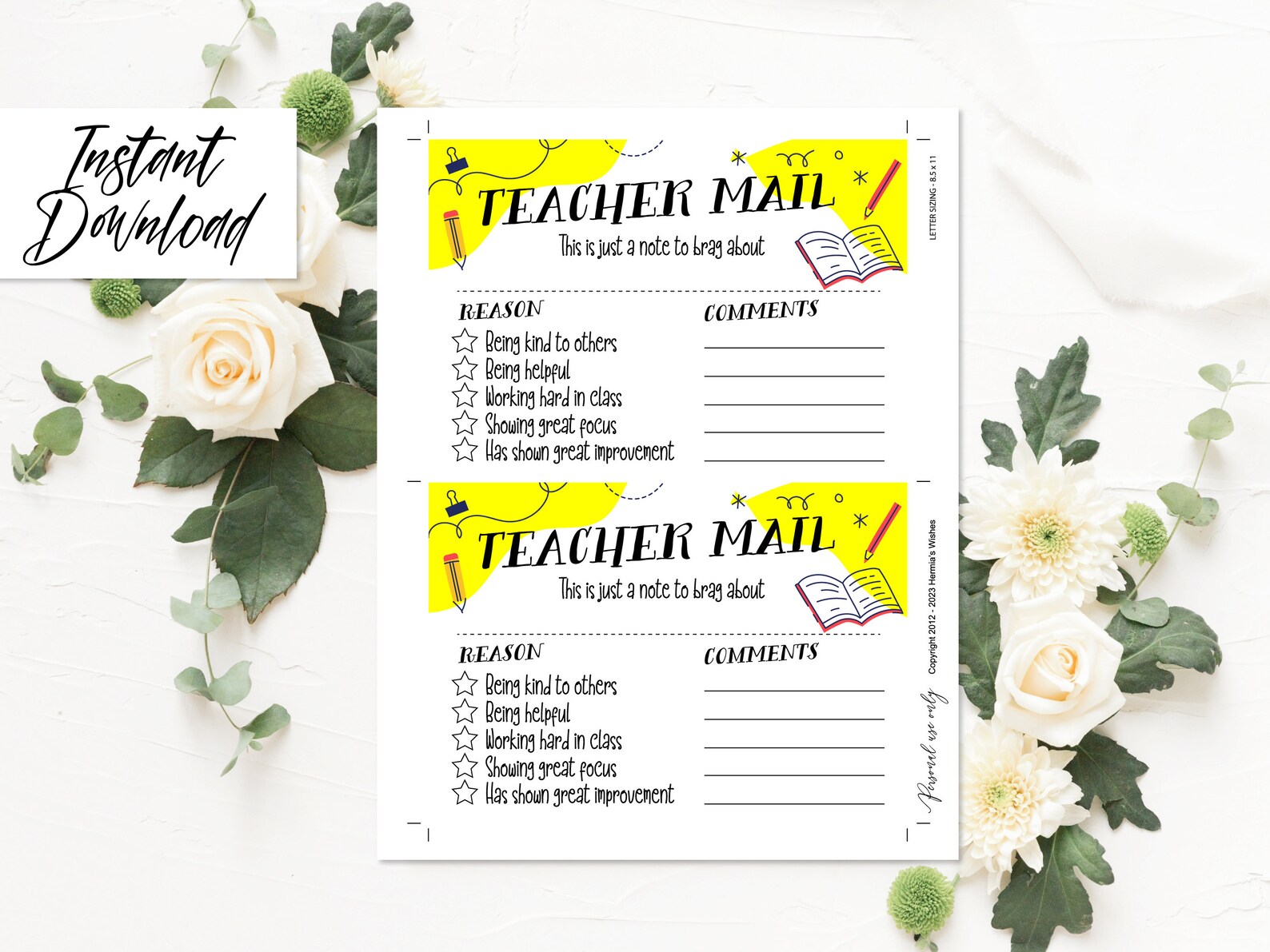 Bright Teacher Brag Note Home, Teacher Mail, Teacher Report, Reward ...