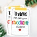 Student Appreciation Printable Tag, Graduation Gift, Excellent Student ...