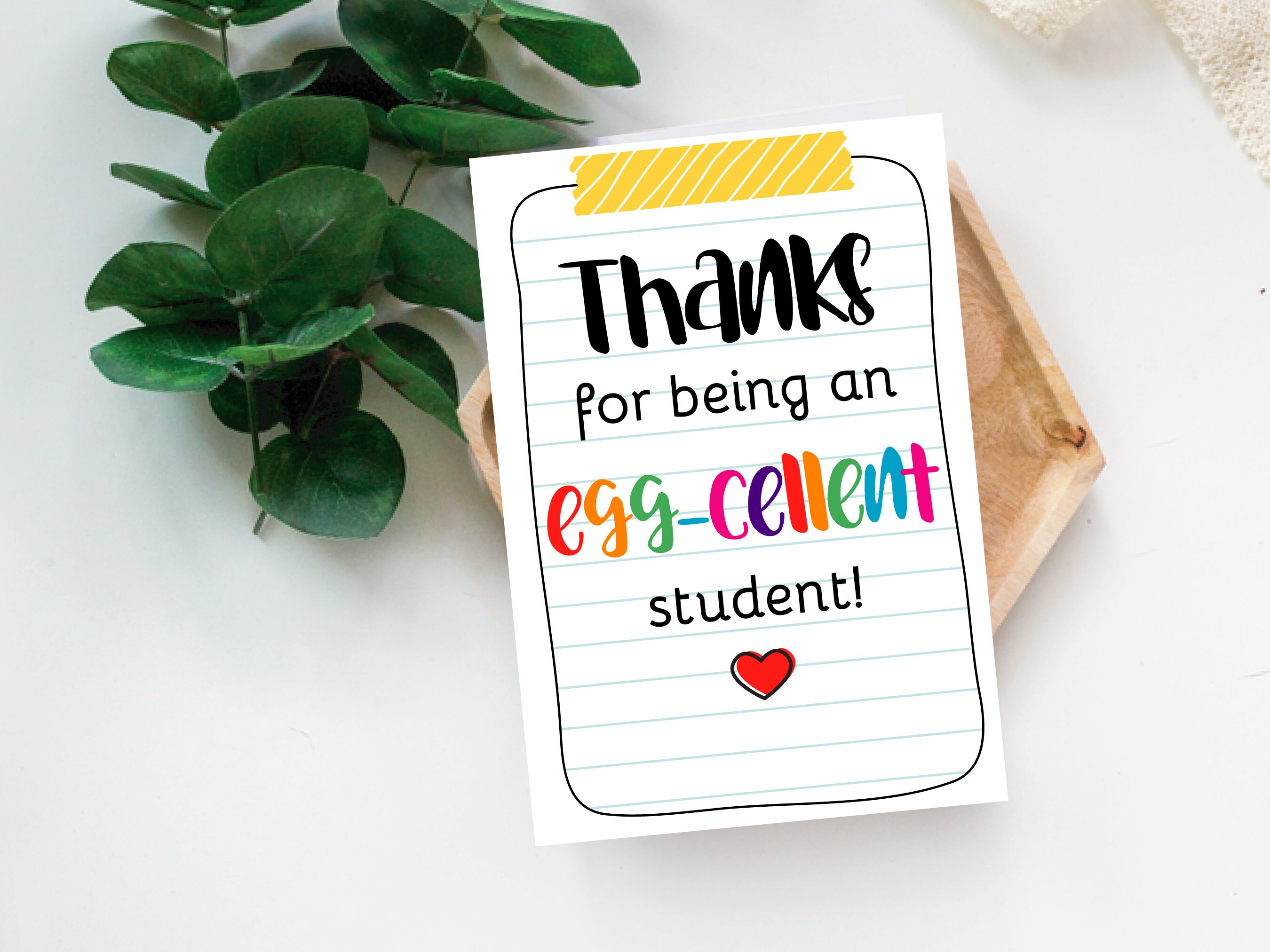 Eggcellent Student Thank You Printable Tag, Graduation Gift, Egg ...