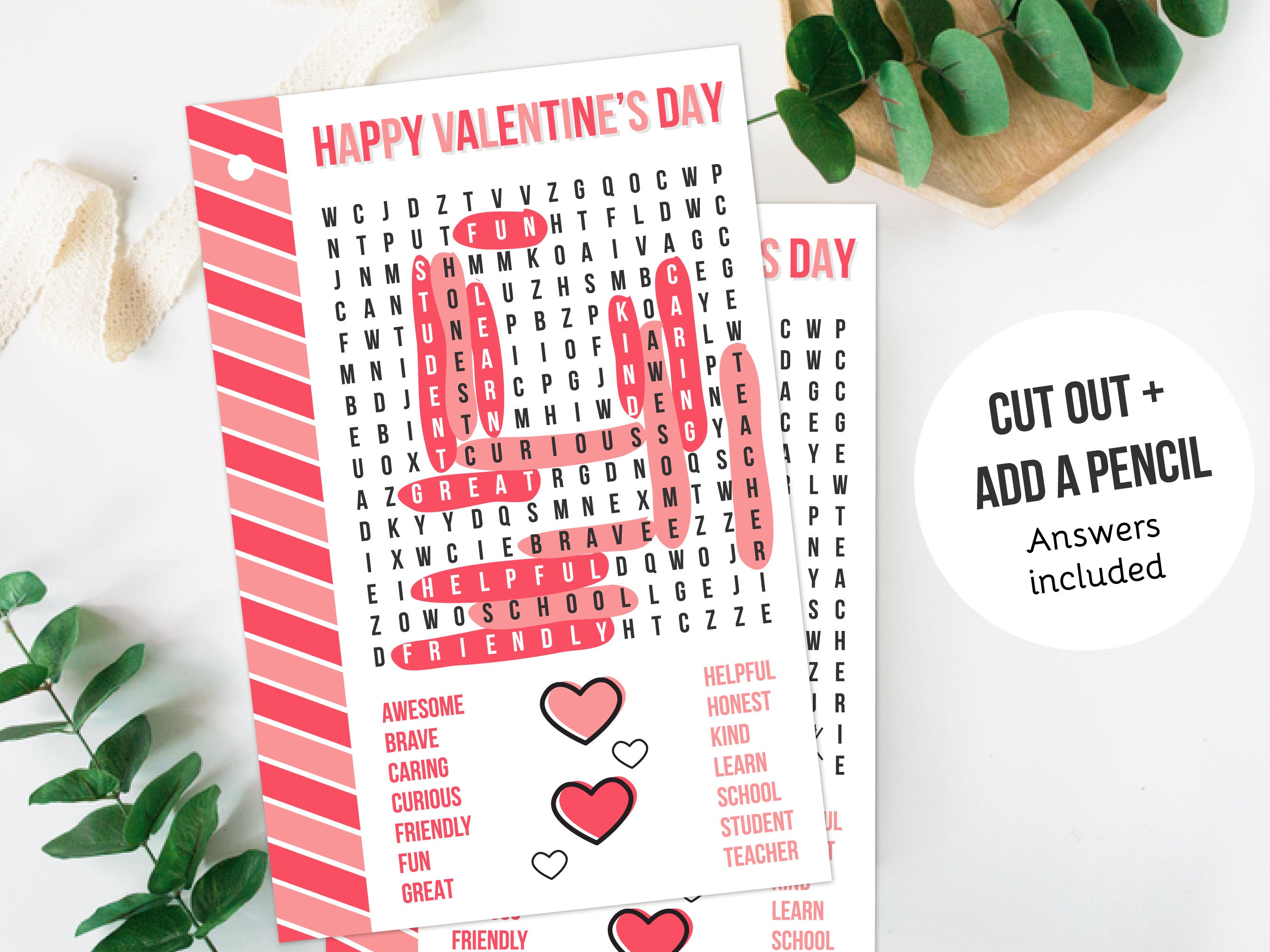 Valentine's Day Word Search for Teachers, Valentine's Day, Print ...