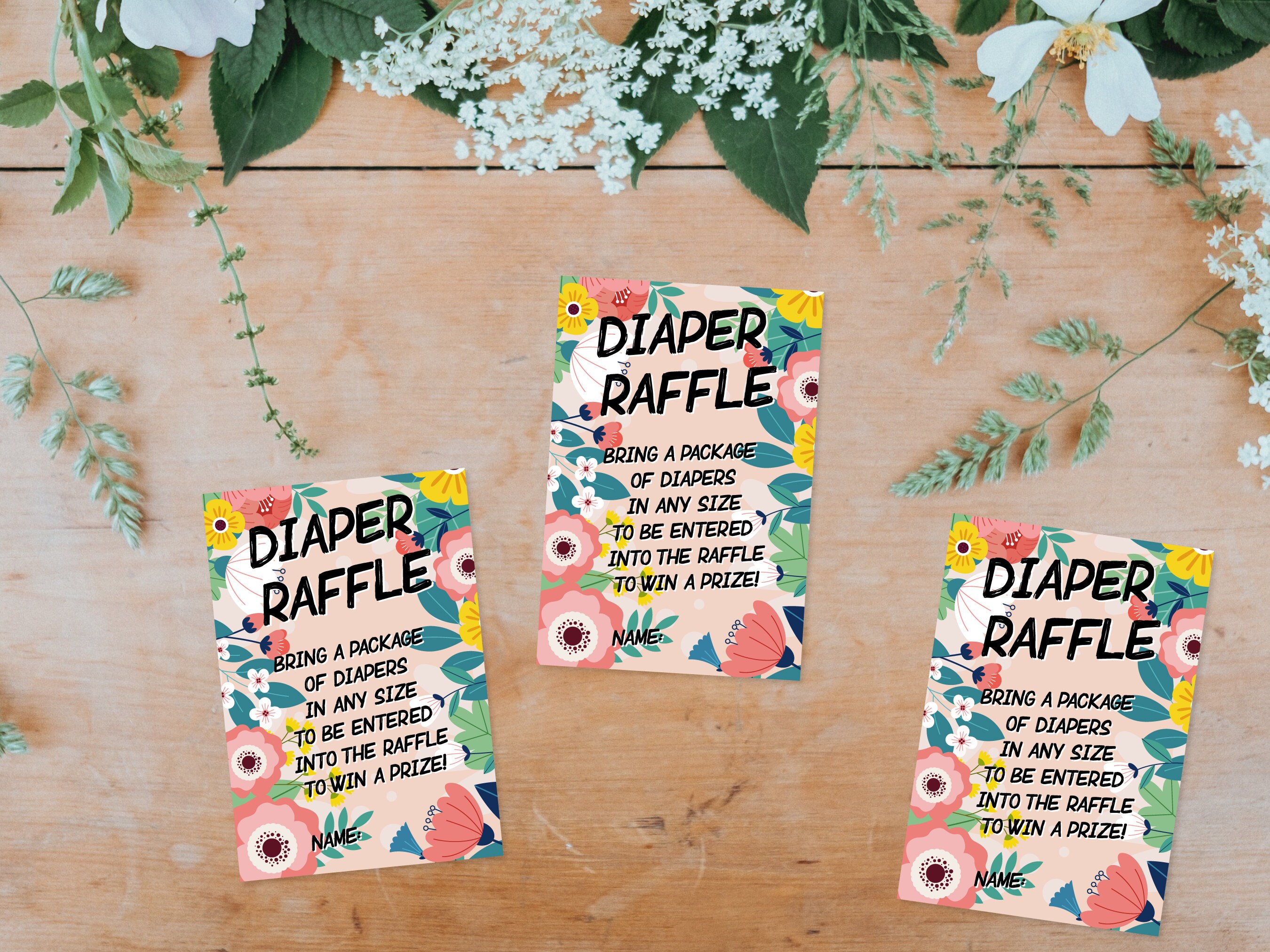 Diaper Raffle Card Baby Shower Printable, Diaper Game Baby Shower ...