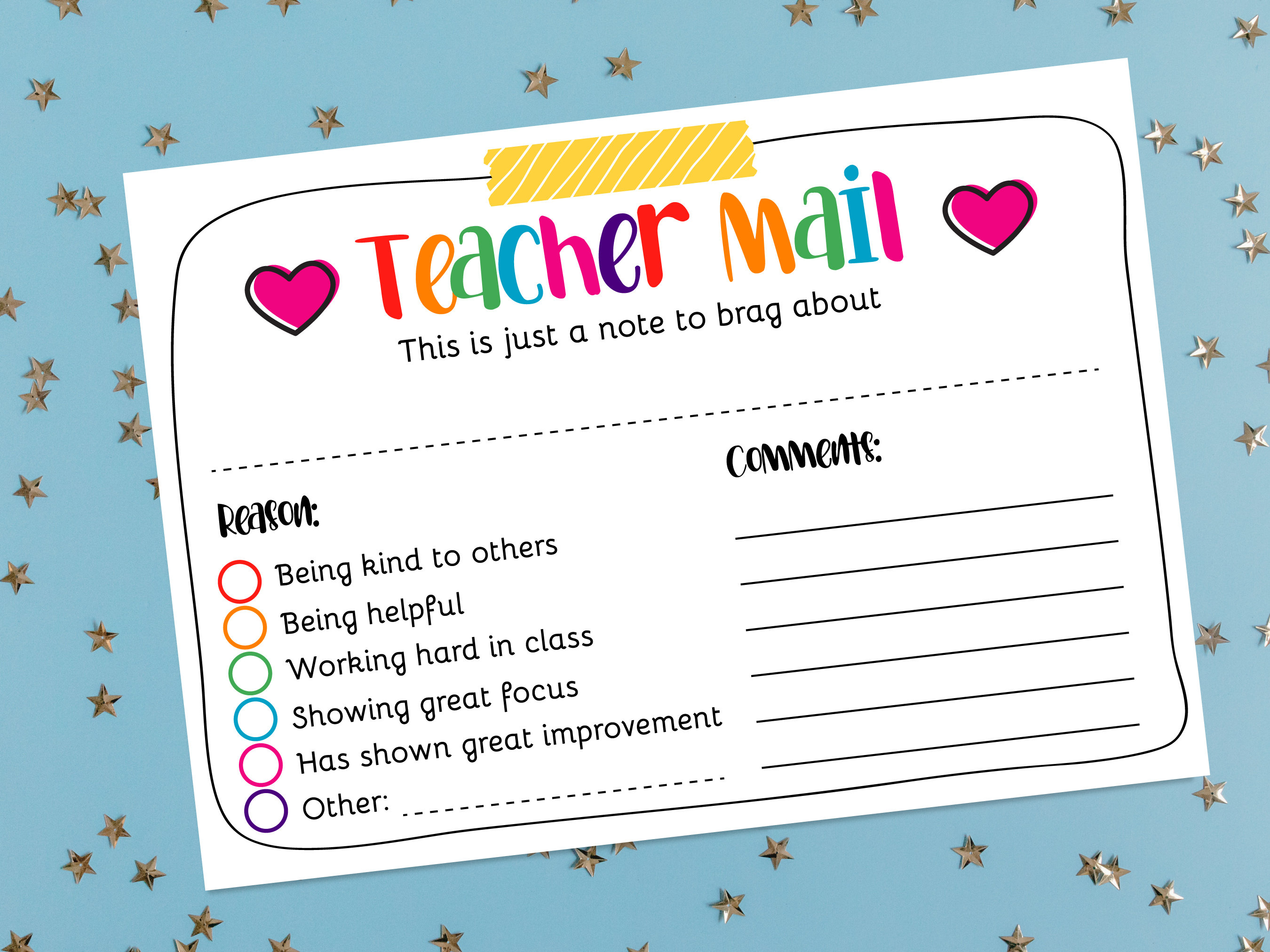 Editable Teacher Mail, Note From the Teacher, Teacher Report, Teacher ...