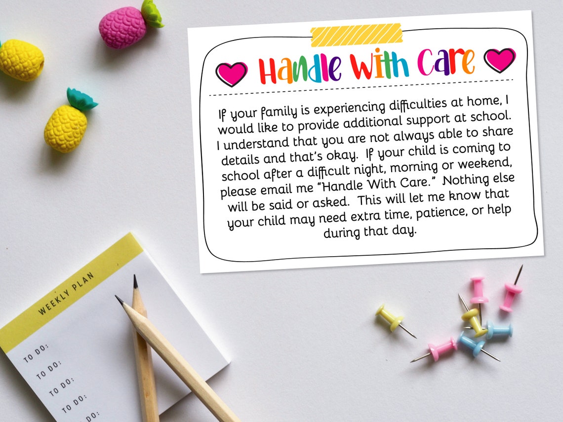 Teacher Communication Handle With Care, Teacher Resource, Teacher Mail ...