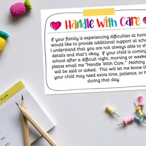 Teacher Communication Handle With Care, Teacher Resource, Teacher Mail ...