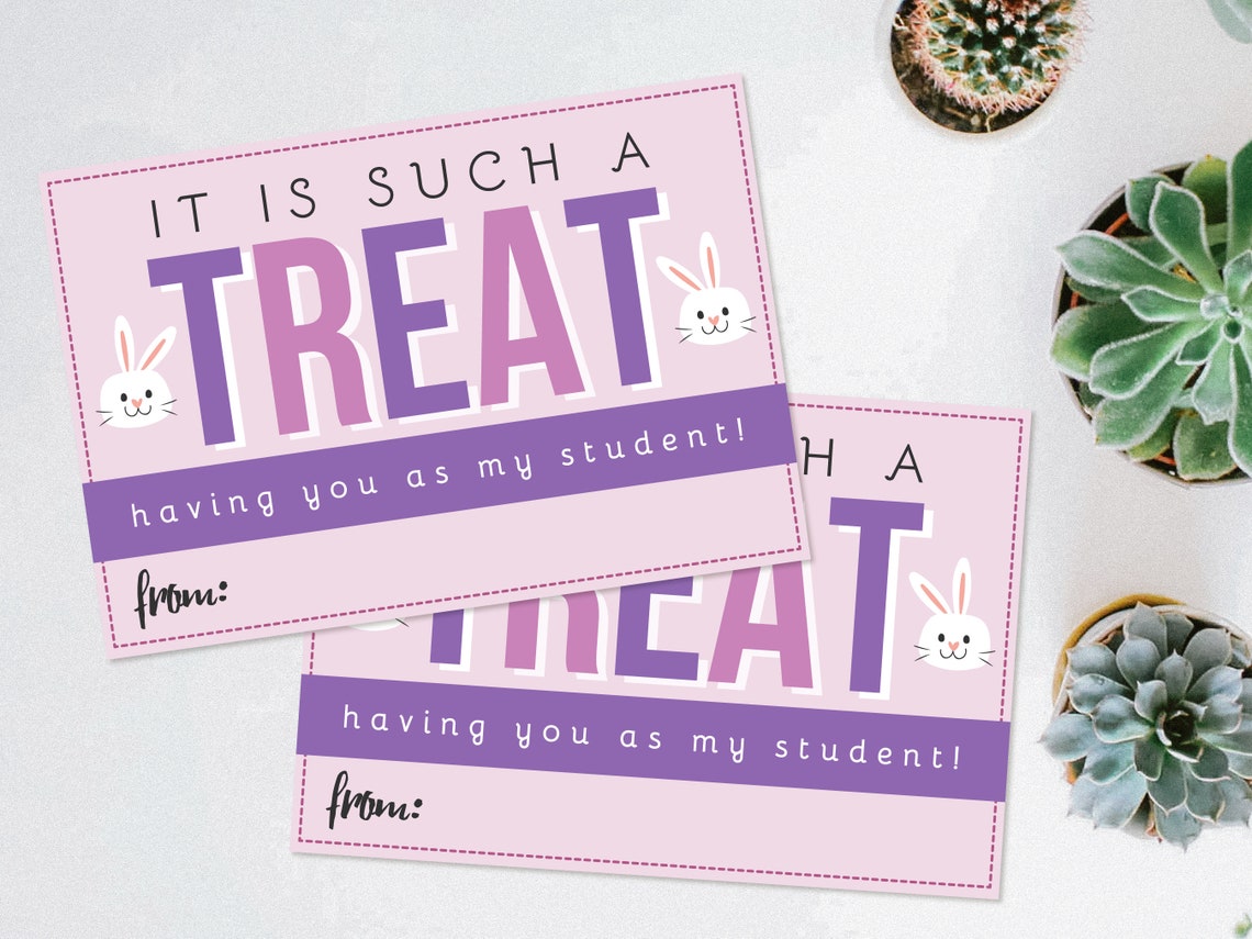 Such A Treat Having You as A Student Easter Tags, From Teacher Happy ...