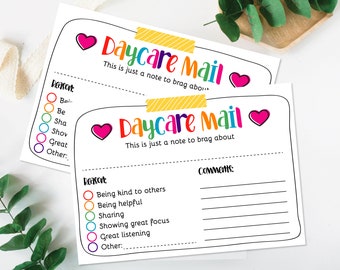 Cute Boho Rainbow Note From Daycare Teacher Homeschool - Etsy