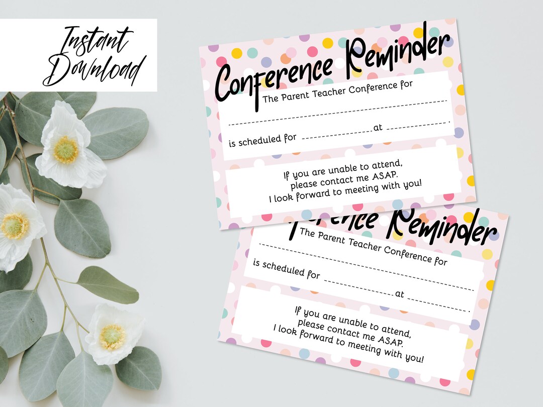 Parent Teacher Conference Reminder, Teacher Mail, Note From the Teacher ...