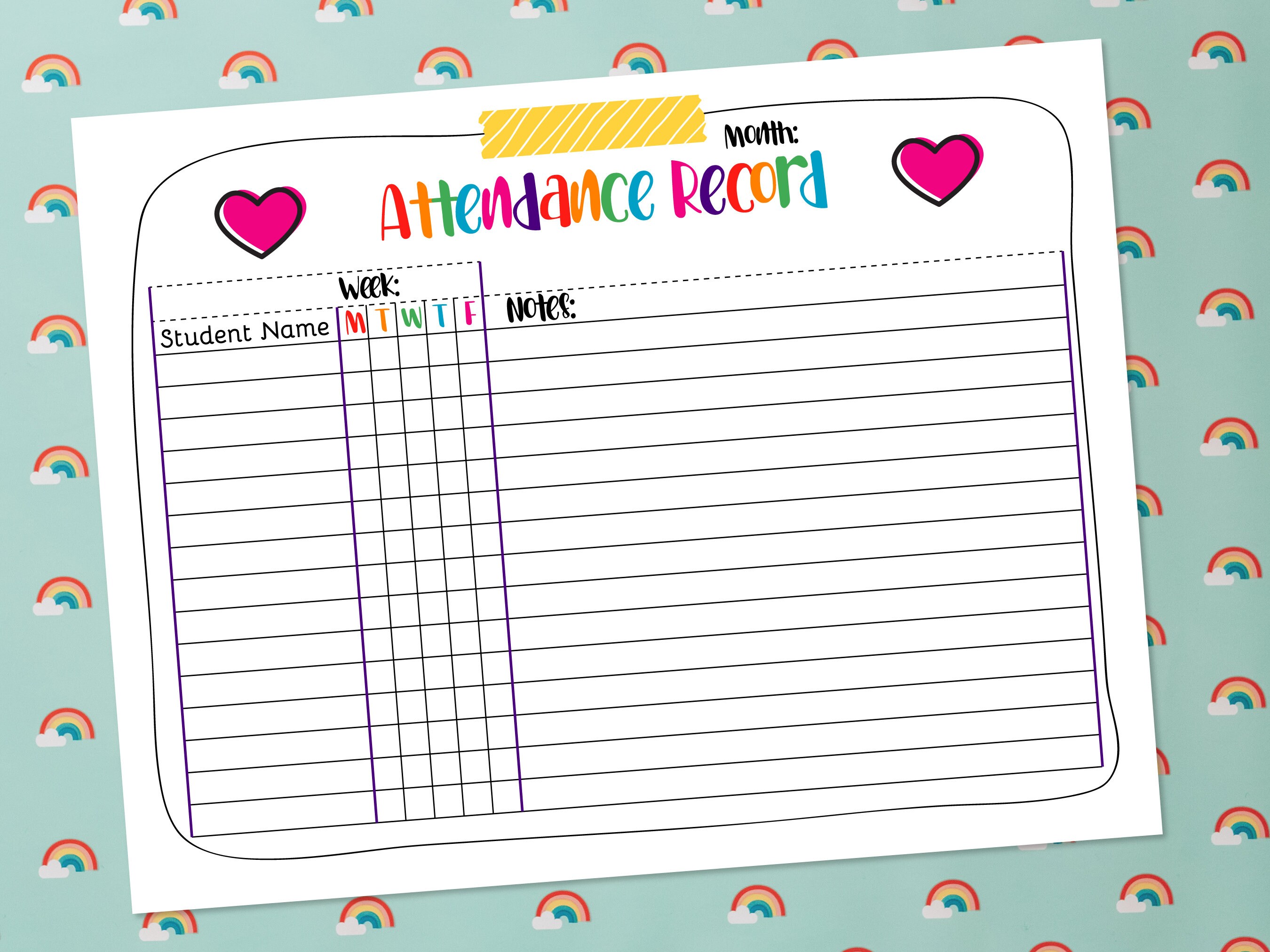 Homeschool Planner, Classroom Attendance Sheet, Teacher Log, Digital ...
