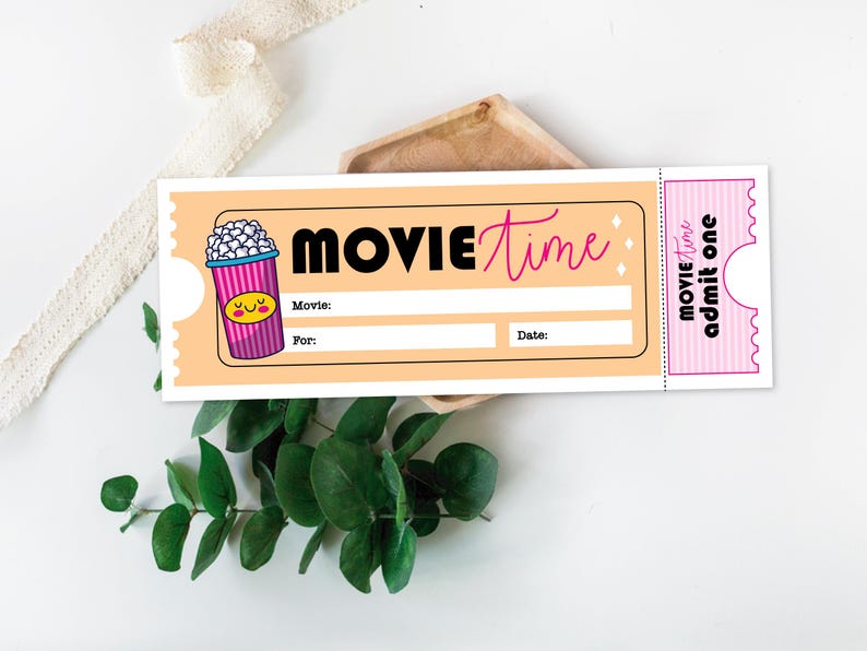 Editable Movie Night Ticket Printable, Class Movie Ticket, Homeschool ...