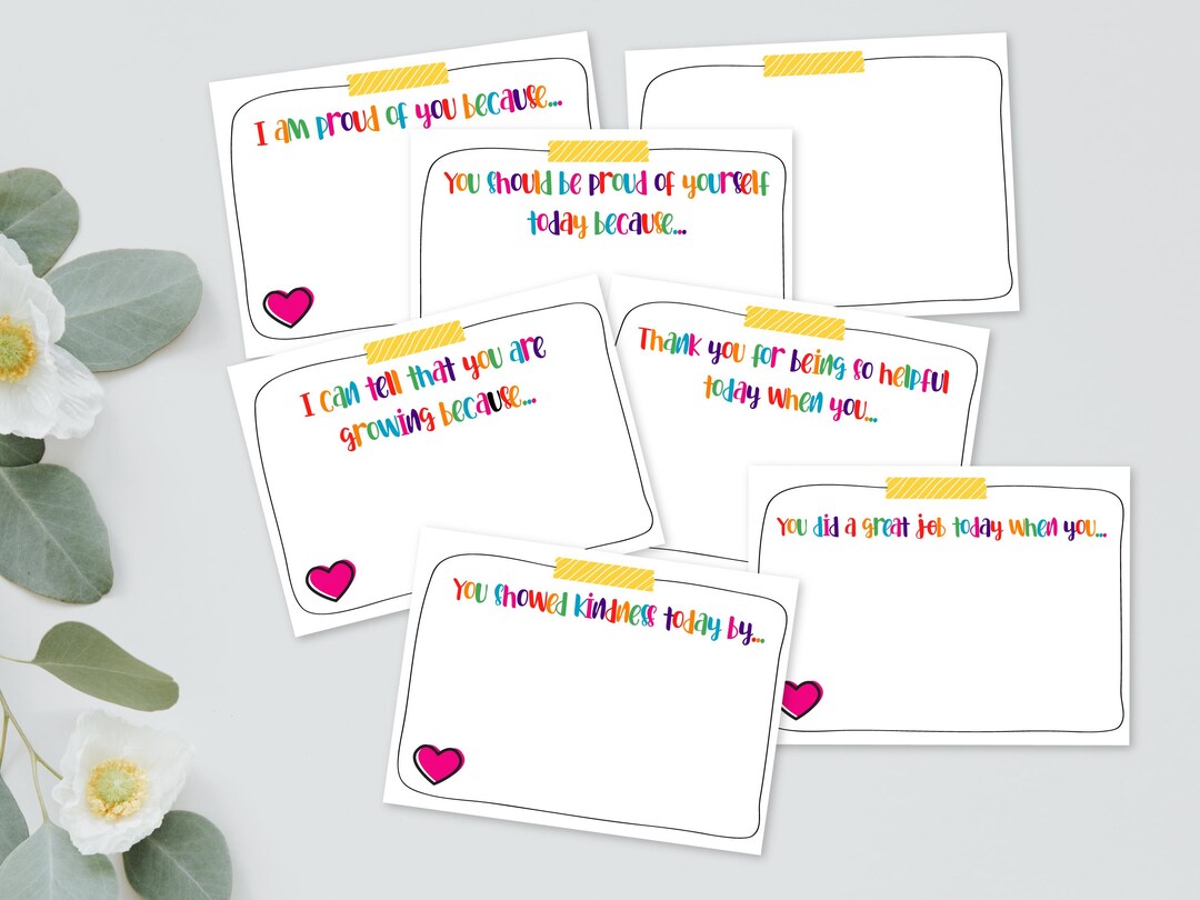Printable Positive Notes - Spread Smiles Instantly! Positive Notes for ...