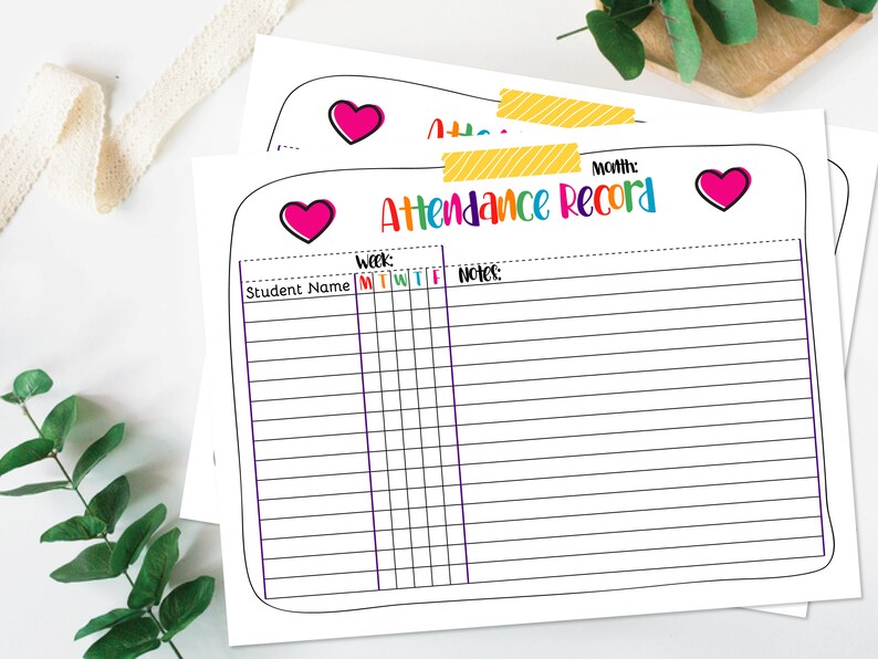 Homeschool Planner, Classroom Attendance Sheet, Teacher Log, Digital ...