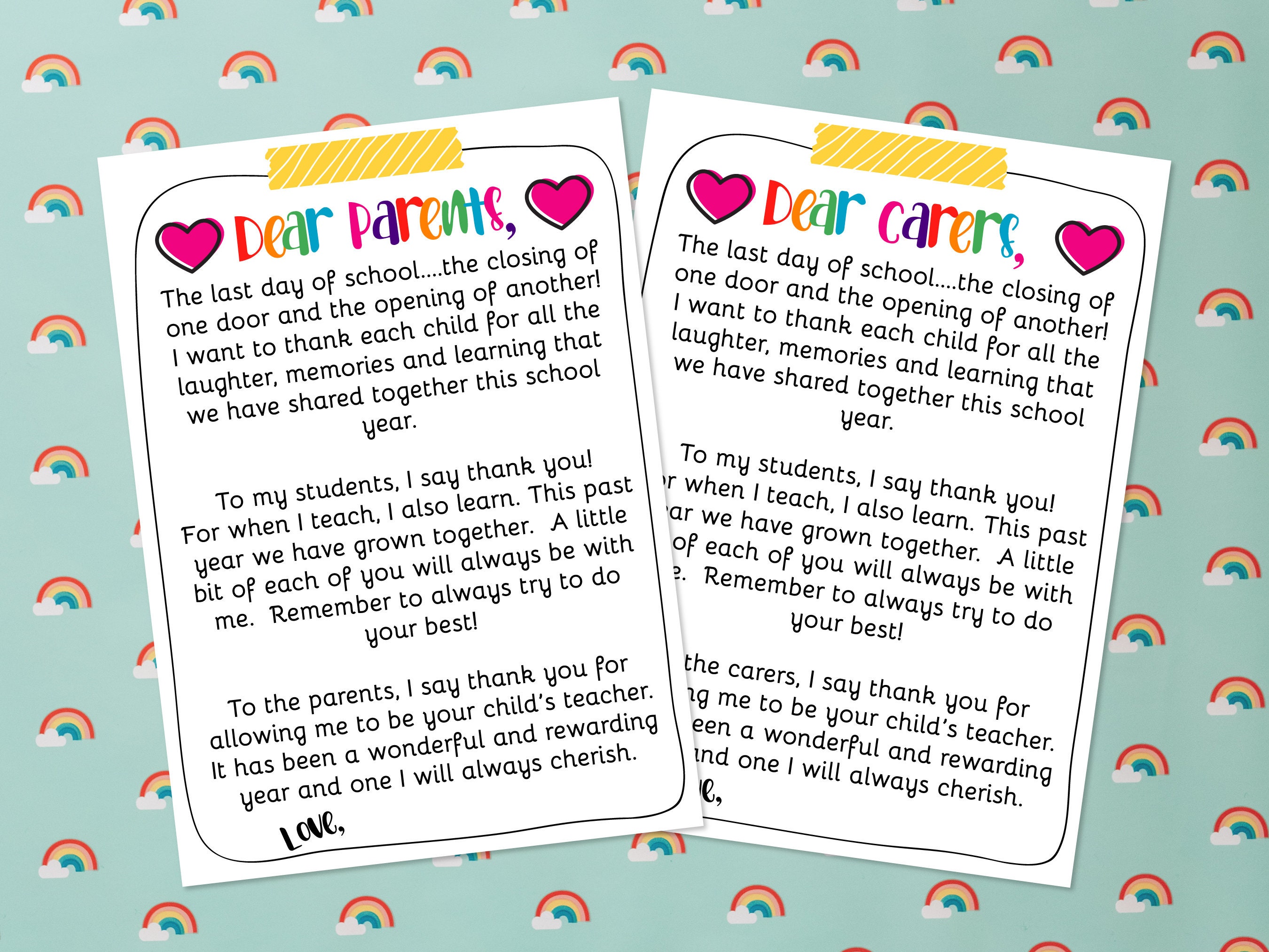 Thank You Letter From Teachers To Parents And Students Teacher