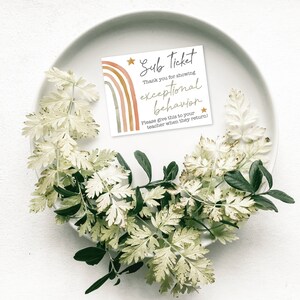 Boho Teacher Resources Sub Ticket Printable, Substitute Teacher ...