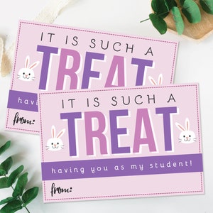 Such A Treat Having You as A Student Easter Tags, From Teacher Happy ...