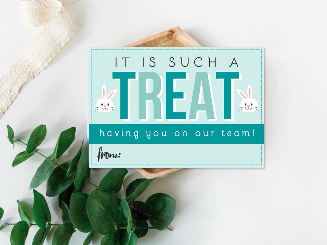 Such A Treat Having You on Our Team Easter Tags, From Coworker Happy ...
