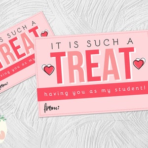 Such A Treat Having You as A Student Valentine's Day Tags, From Teacher ...
