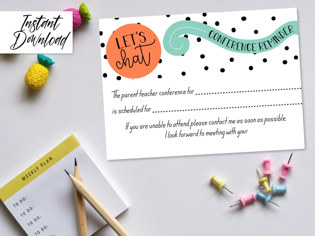 Parent Teacher Conference Reminder, Teacher Mail, Note From the Teacher ...
