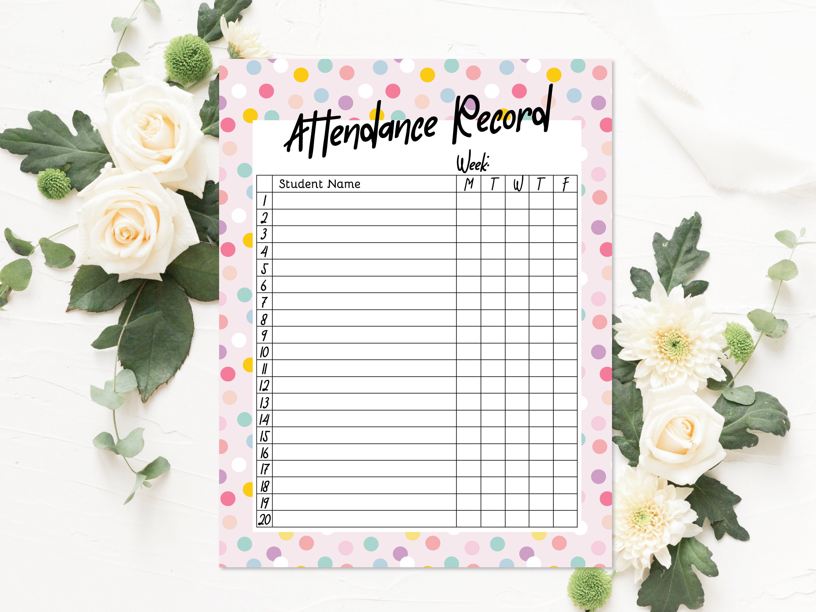 Homeschool Planner, Classroom Attendance Sheet, Teacher Log, Digital ...