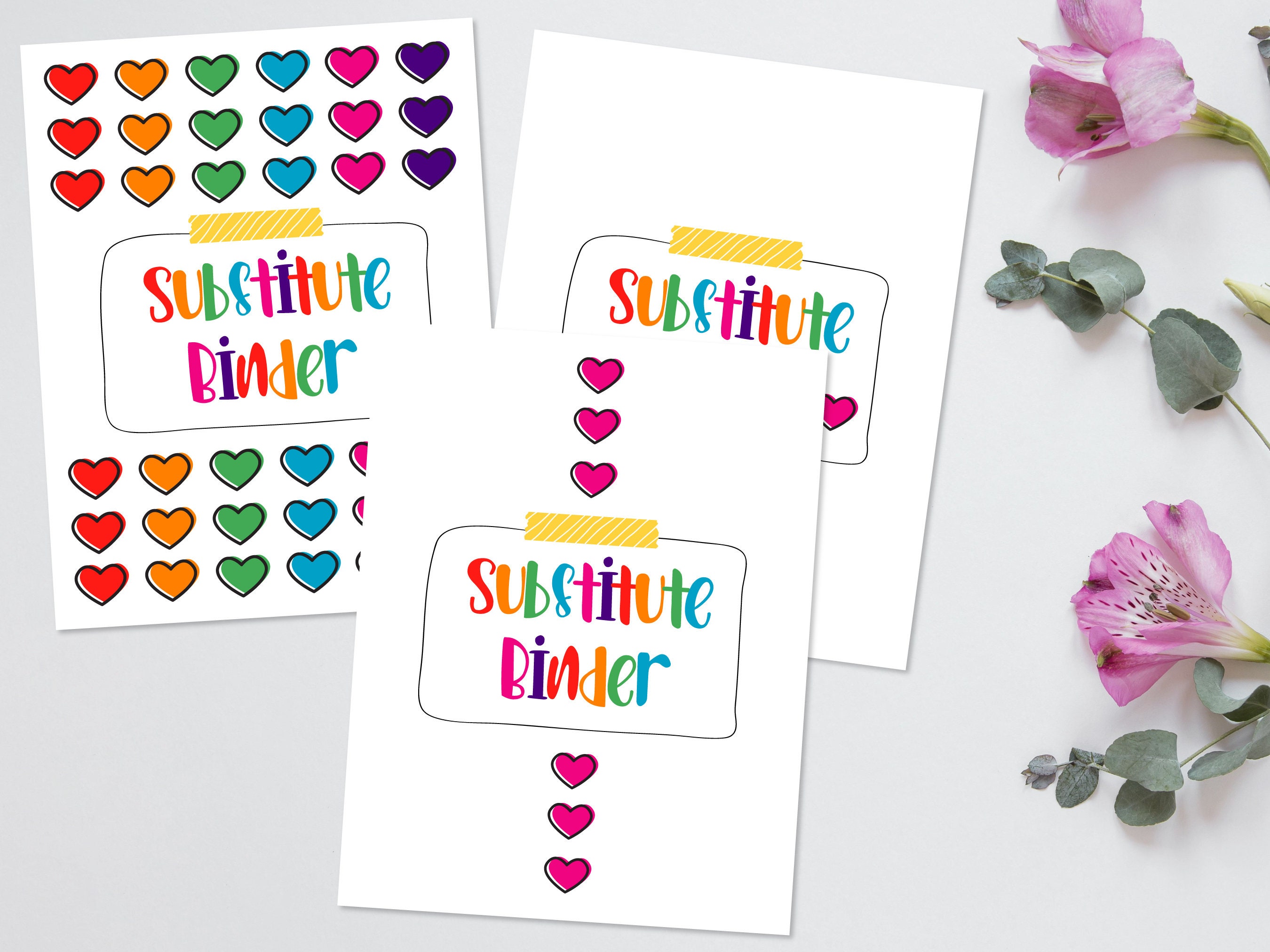 Teacher Resources Sub Binder Printable, Substitute Teacher, Student ...