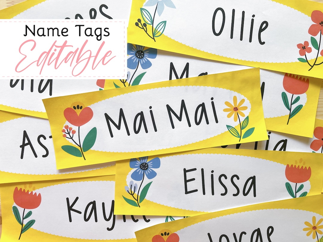 Editable Bright Fun Student Desk Plates, Classroom Labels Student Name ...