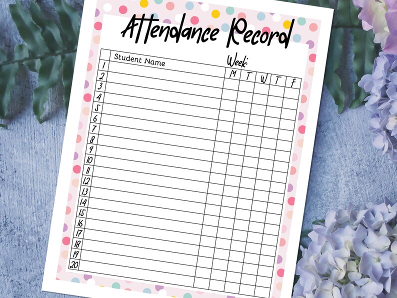 Homeschool Planner, Classroom Attendance Sheet, Teacher Log, Digital ...