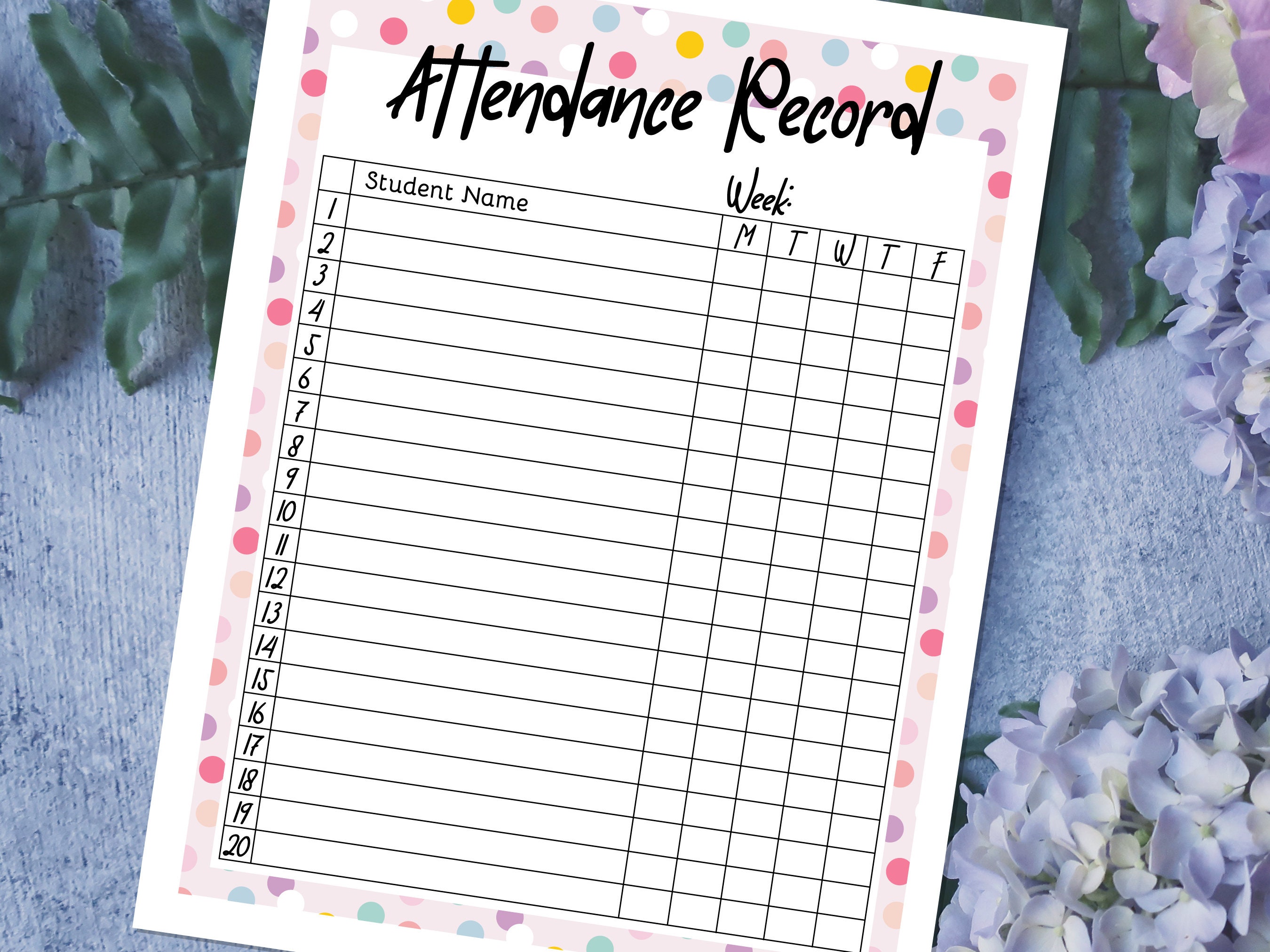Homeschool Planner, Classroom Attendance Sheet, Teacher Log, Digital ...
