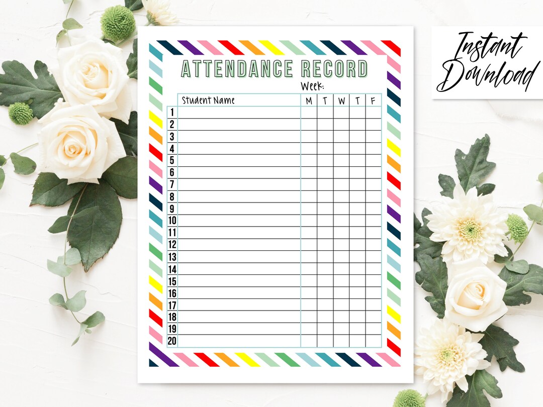 Homeschool Planner, Classroom Attendance Sheet, Teacher Log, Digital ...