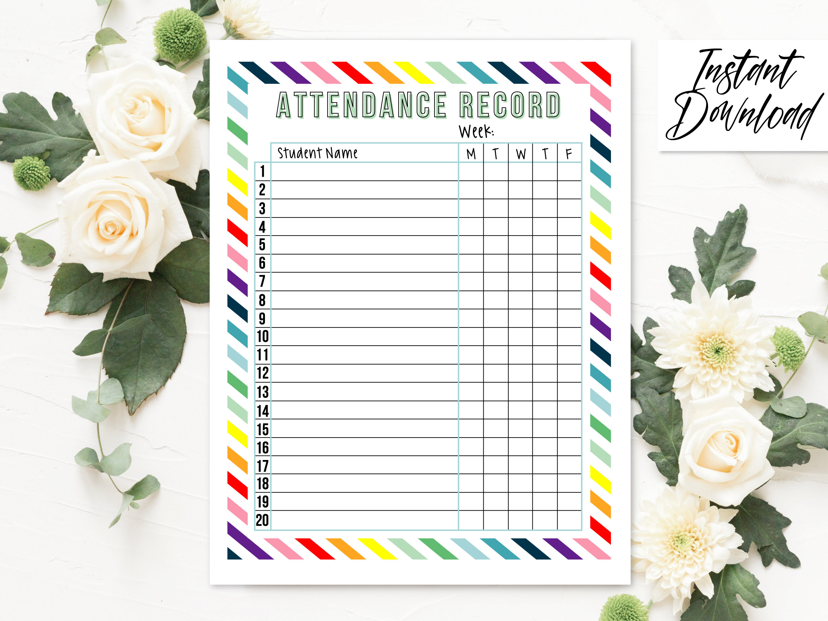 Homeschool Planner, Classroom Attendance Sheet, Teacher Log, Digital ...