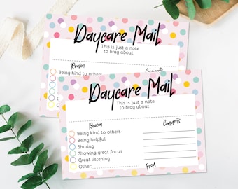 Daycare Mail, Note From Daycare Teacher, Daycare Report, Preschool ...