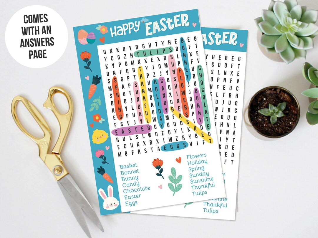Easter Wordsearch for Teachers, Happy Easter, Print Easter DIY, Easter ...