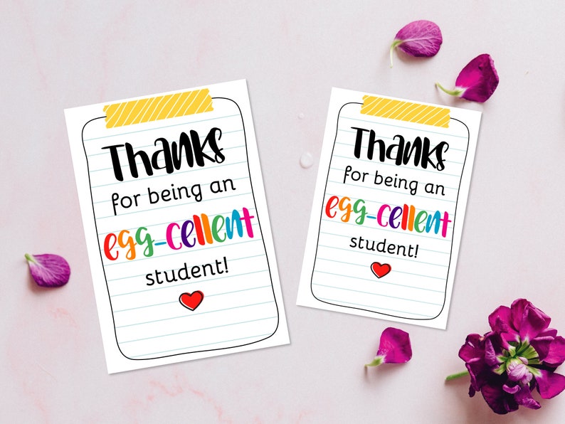 Eggcellent Student Thank You Printable Tag, Graduation Gift, Egg ...