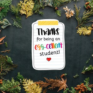 Eggcellent Student Thank You Printable Tag, Graduation Gift, Egg ...