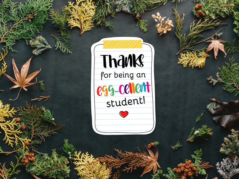Eggcellent Student Thank You Printable Tag, Graduation Gift, Egg ...