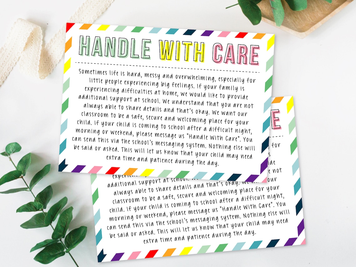 Rainbow Teacher Handle With Care, Messaging System, Teacher Resource ...