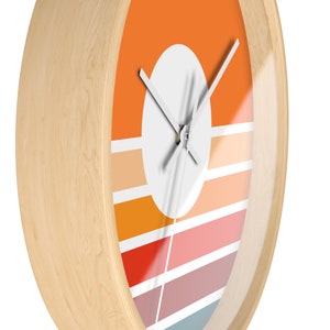 Round Wall Clock Vintage 80s Style Round Wall Clock - 10in Orange ...