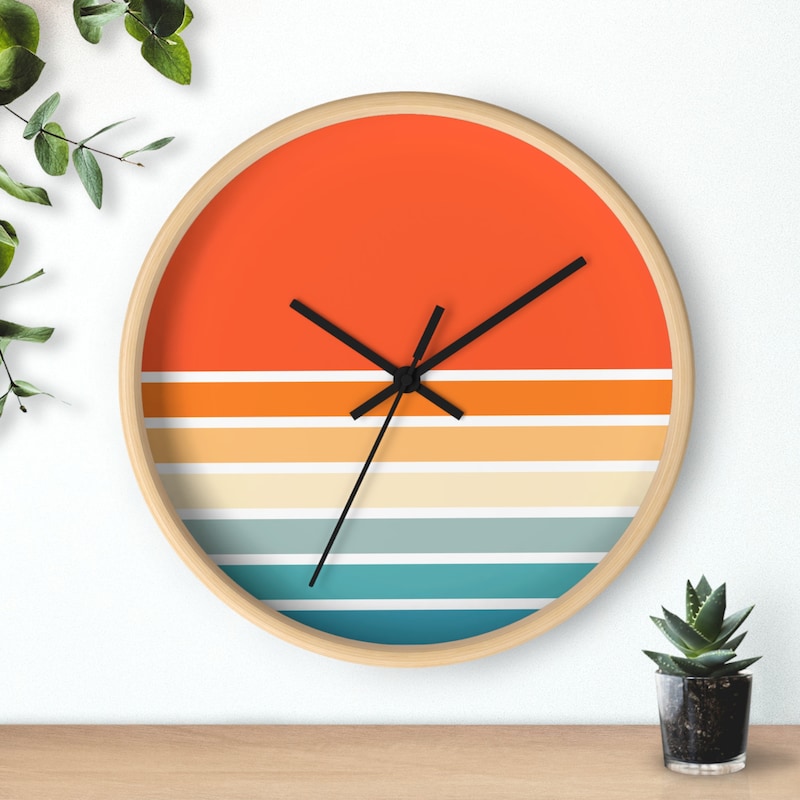 Orange Clock - Etsy