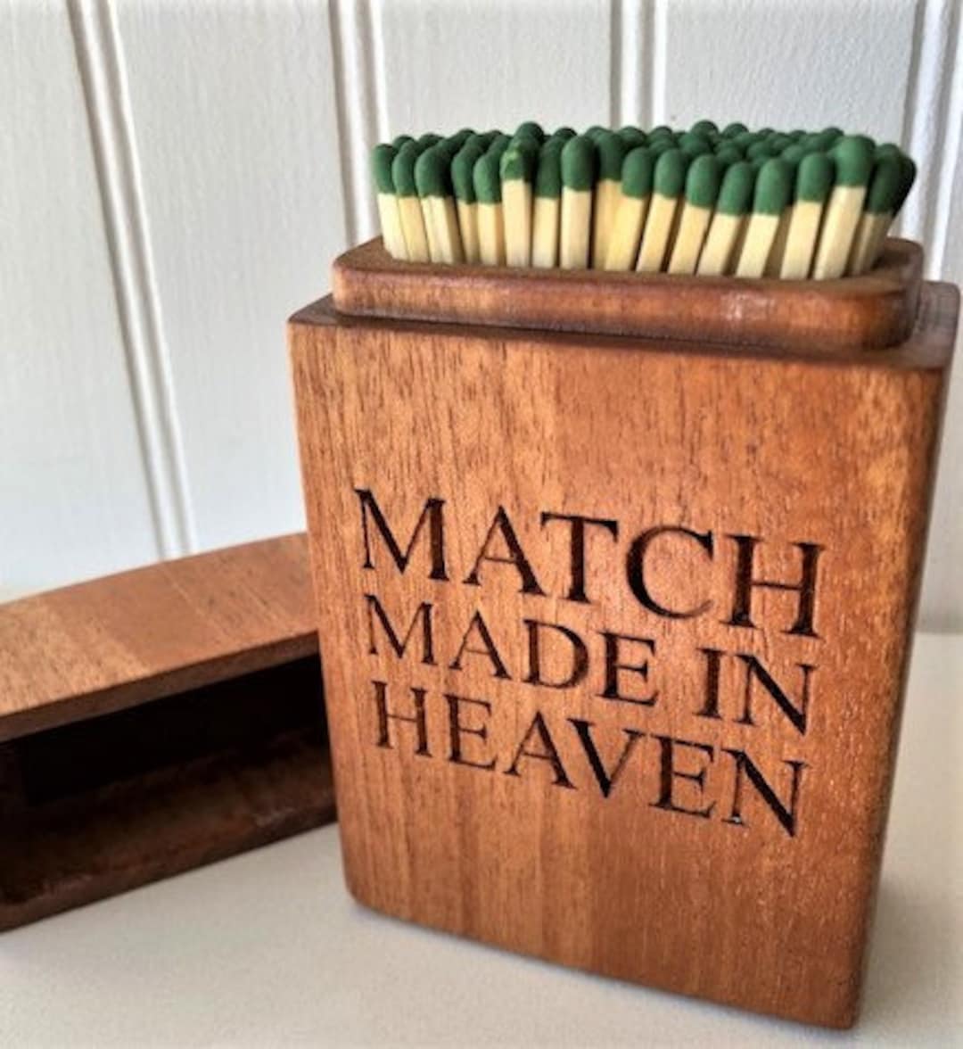 Valentine, Anniversary, Personalized Match-stick Holder, Wood ...